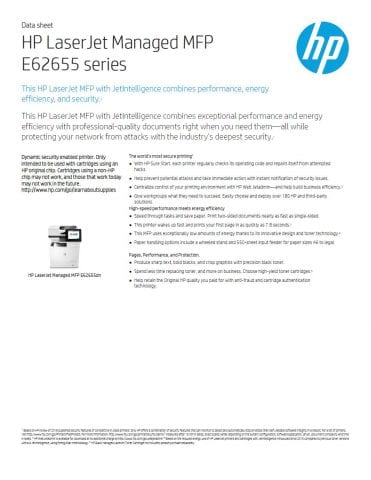 HP LaserJet Managed Mono MFP E62655dn | Global Office Machines